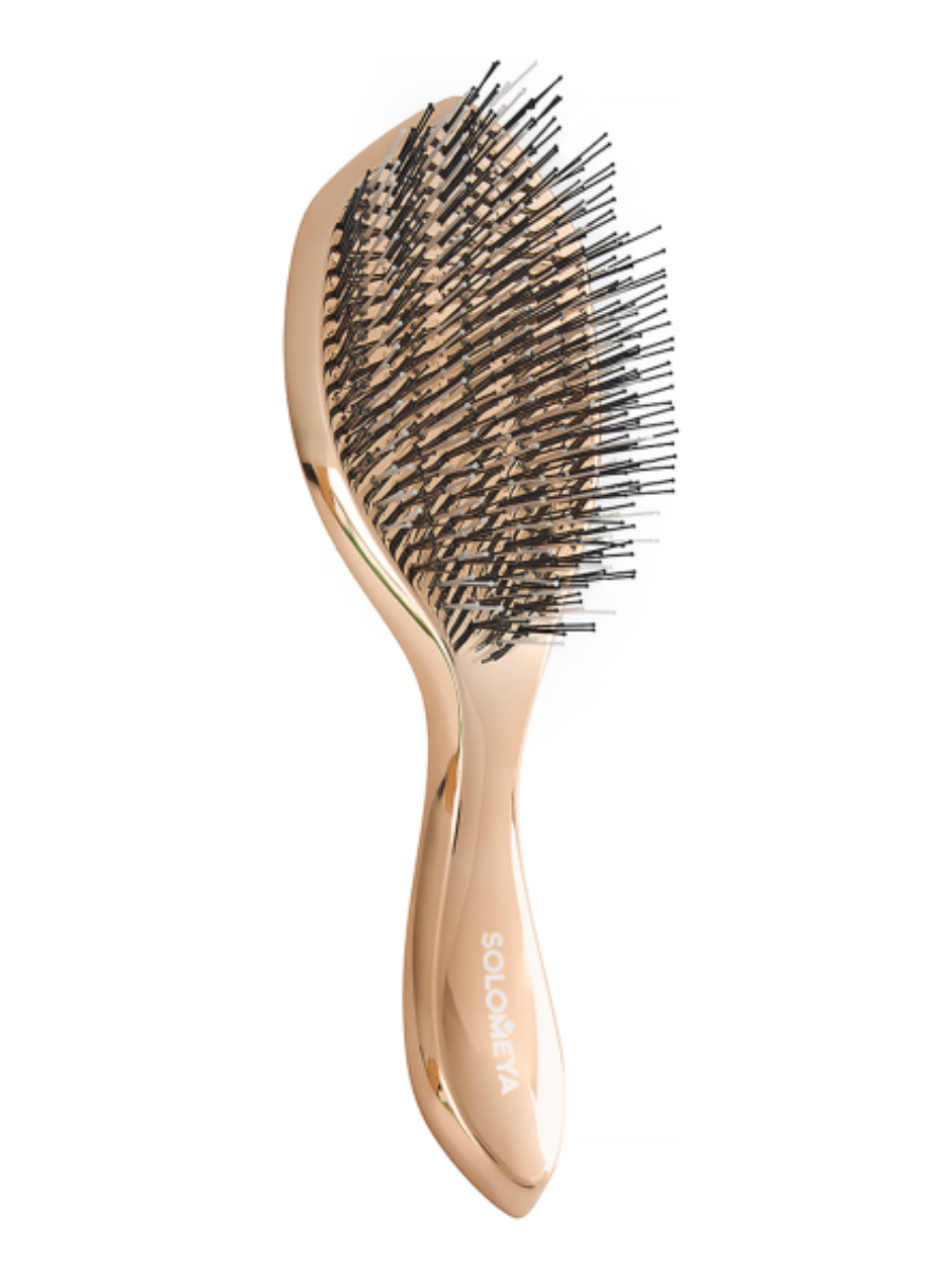 Многофункциональная расческа для распутывания, массажа и мытья кожи головы, Золотая Solomeya Wonder scalp brush, Golden, 1 шт