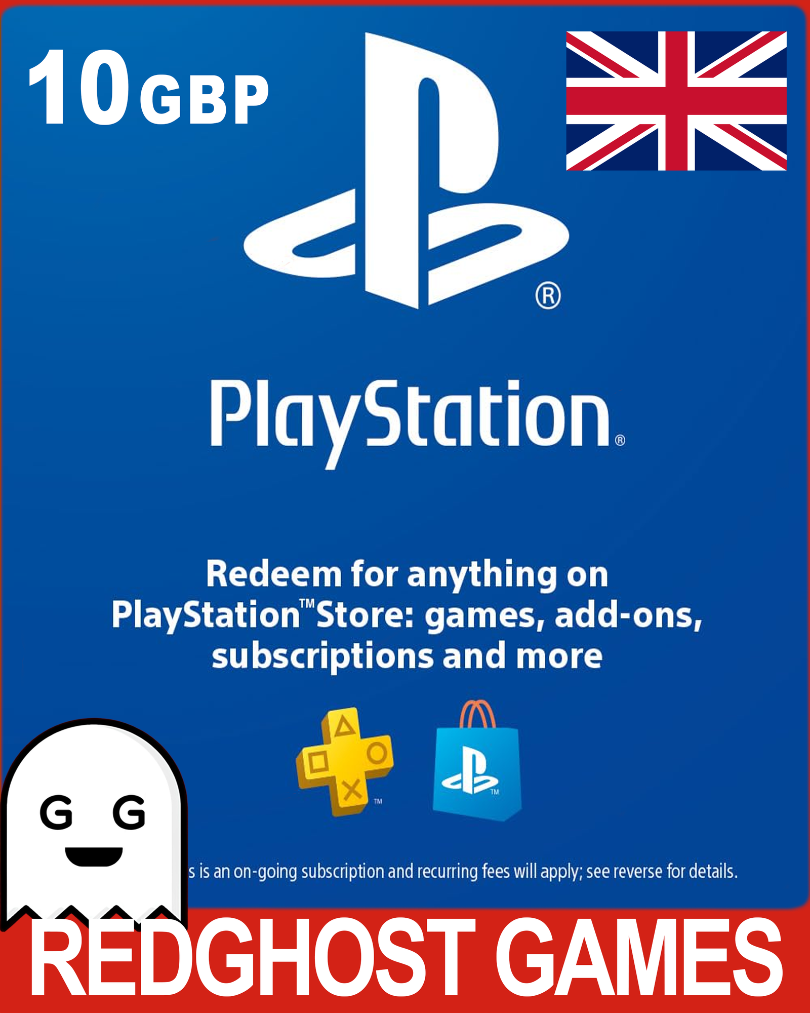 Карта пополнения счета PlayStation Store 10 GBP (Великобритания) , цифровой ключ активация: в течение 1 месяца