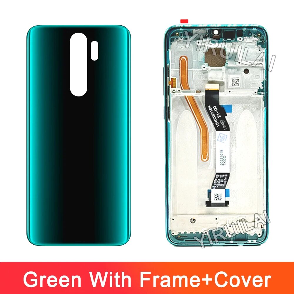 6,53 "TFT для Xiaomi Redmi Note 8 Pro, дигитайзер сенсорного экрана, запасные Green Frame Cover