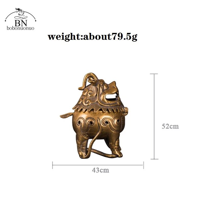 Антикварные медные классические китайские мифические звериные курильницы, украшения, латунные мини-сандаловые курильницы, украшения для дома, поделки