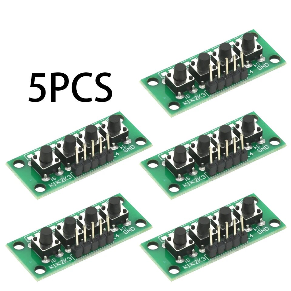 5шт. Модуль клавиатуры 1x4 с 4 кнопками для Arduino