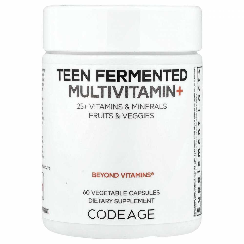 Codeage, ферментированные мультивитамины для подростков+, 60 растительных капсул