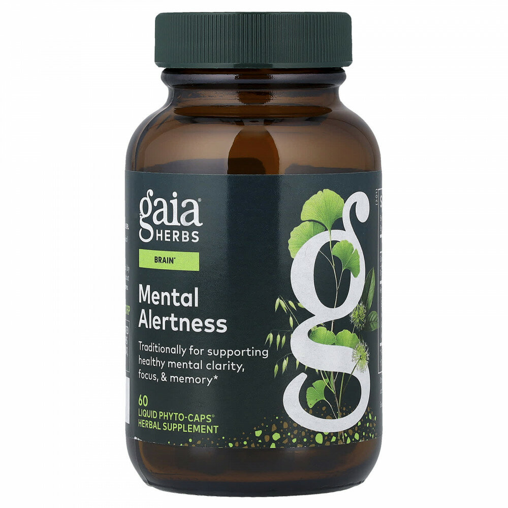 Gaia Herbs, Mental Alertness, 60 жидк. капсул Phyto-Caps® (418 мг в 1 капсуле)