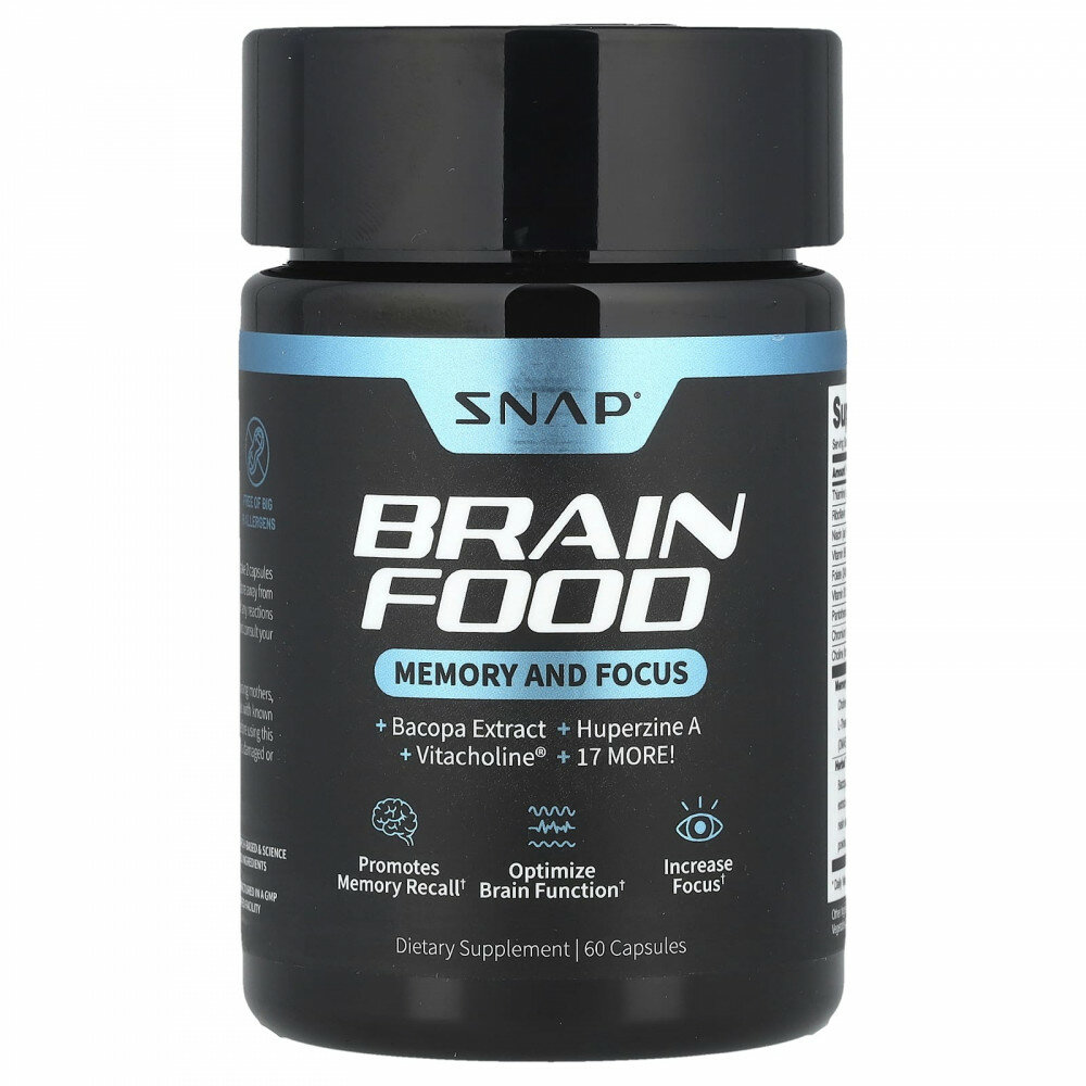 Snap Supplements, Brain Food, 60 капсул