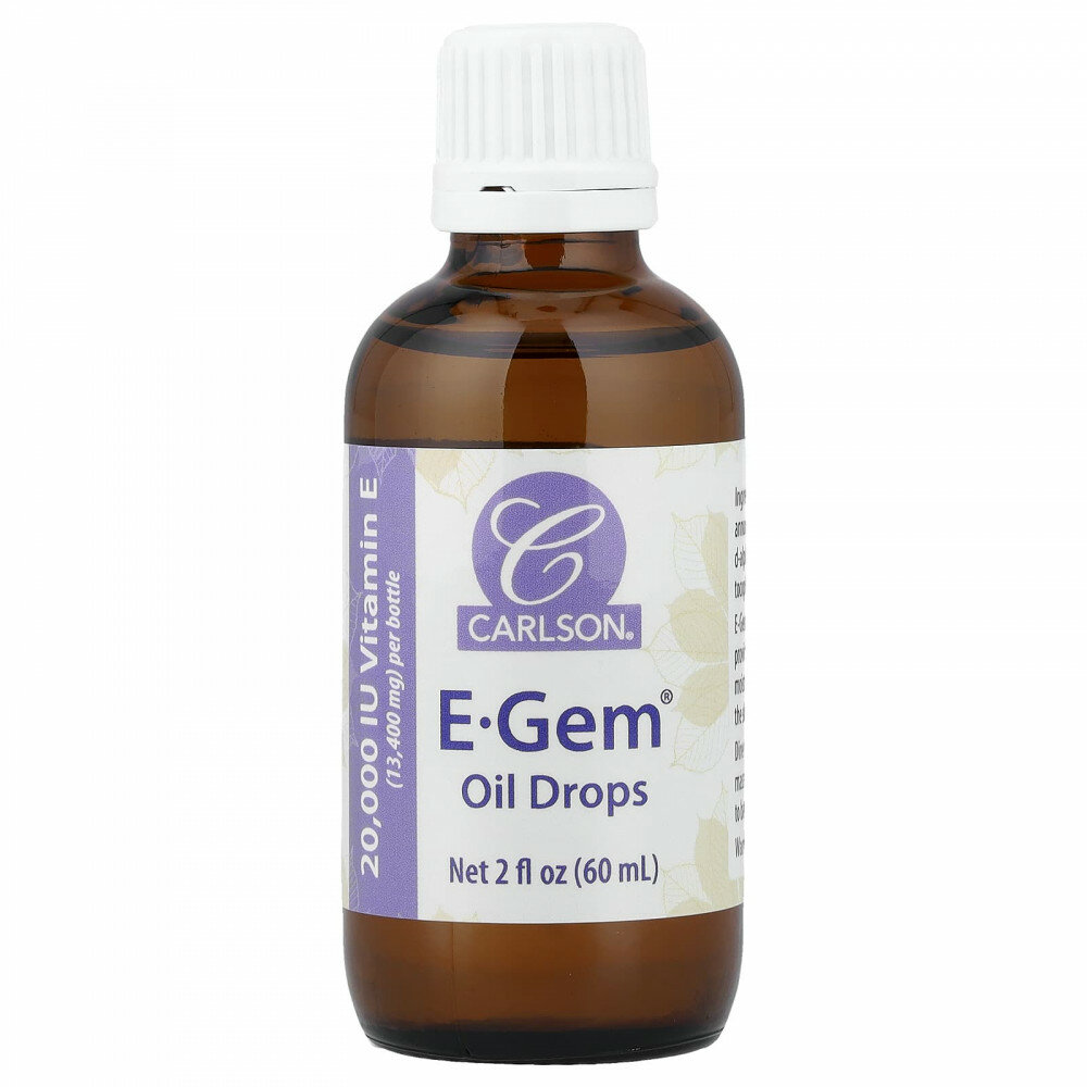 Carlson, E-Gem® в каплях масла, 60 мл (2 жидк. унции)