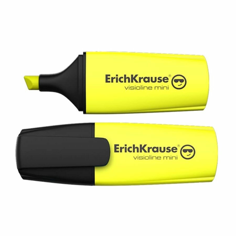 3 шт. Маркер текстовыделитель Erich Krause Visioline V-12 Mini Neon, желтый (42753)