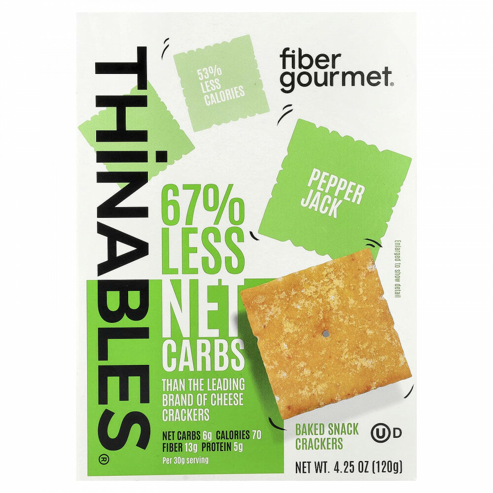 Fiber Gourmet, Thinables®, пеппер Джек, 120 г (4,25 унции)