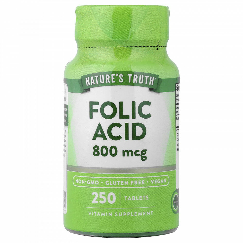 Nature's Truth, фолиевая кислота, 800 мкг, 250 таблеток