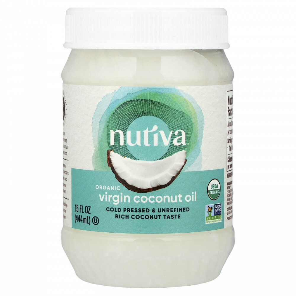 Nutiva, органическое кокосовое масло первого отжима, 444 мл (15 жидк. унций)