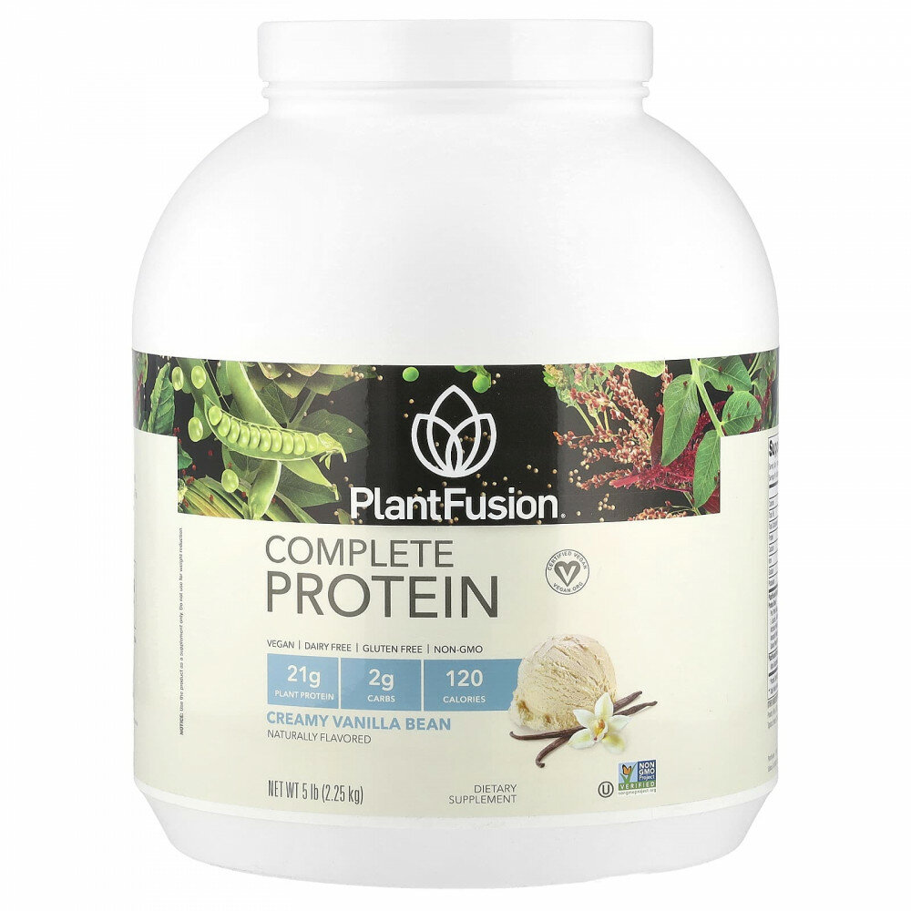 PlantFusion, Complete Protein, сливочные стручки ванили, 2,25 кг (5 фунтов)