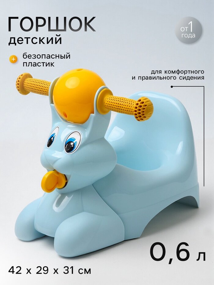 Горшок детский в форме игрушки «Зайчик Lapsi», голубой