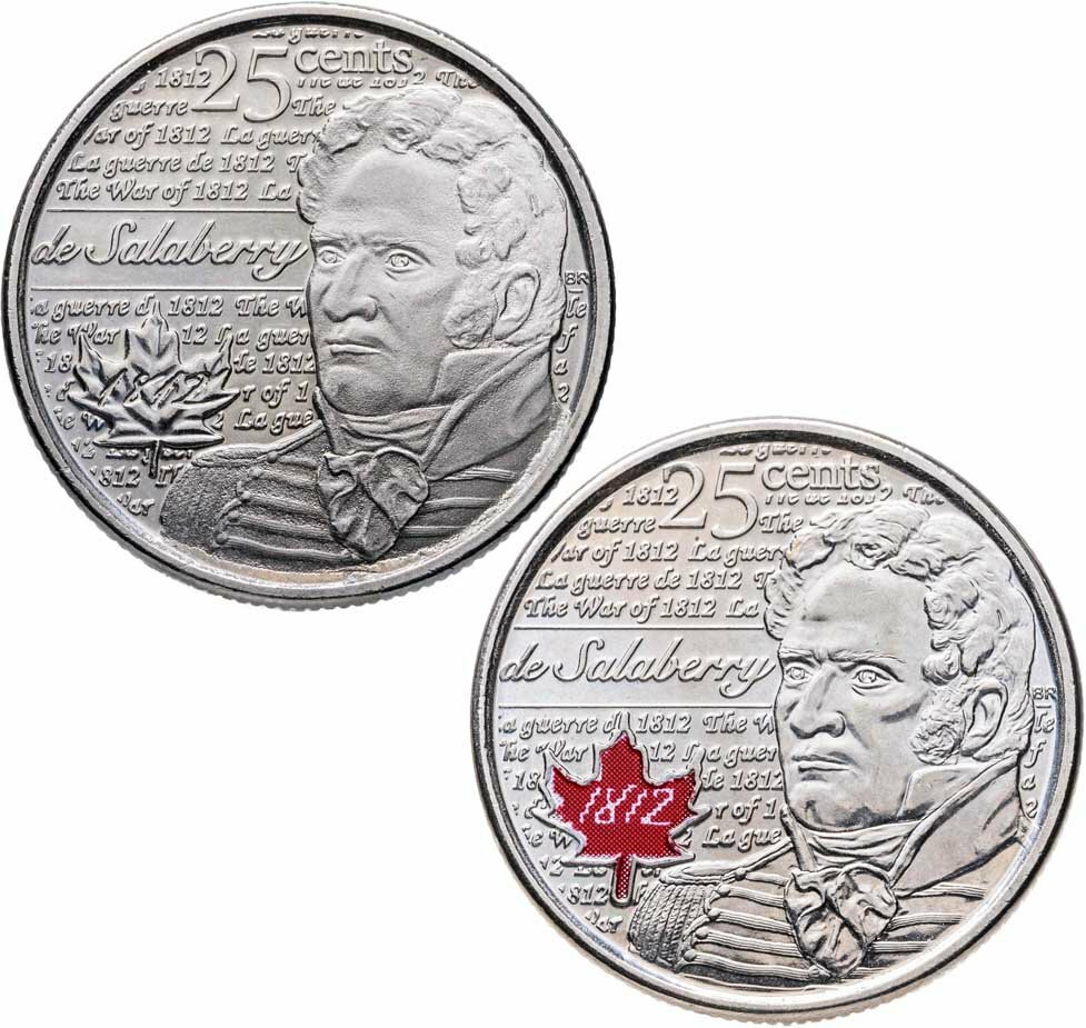 Канада 25 центов (cents) 2012 Война 1812 года - Шарль де Салаберри