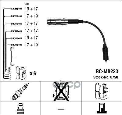 Комплект в/в проводов RC-MB223 NGK арт. 0758