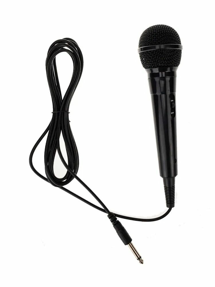 Проводной микрофон для караоке для живого вокала, универсальный разъем 6.3 мм, черный - Идеально для вечеринок и мероприятий