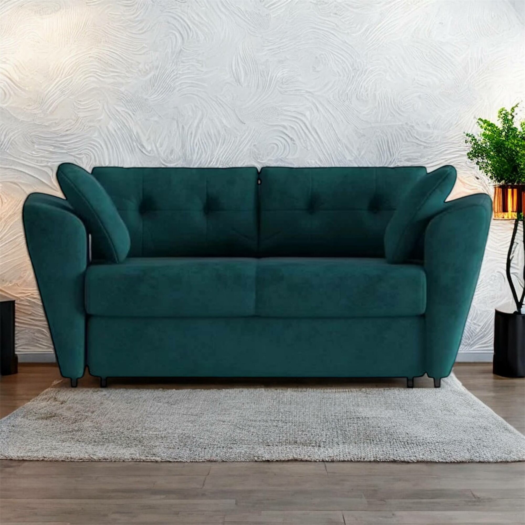 Диван-кровать Mini Neapol 170, Независимый пружинный блок, Антивандальный велюр, Ящик для белья, спальное место 120х195