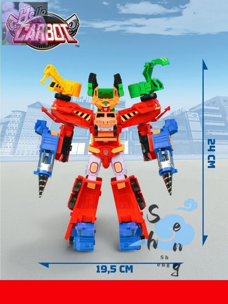 Карбот Hyper Buildion трансформер S5 Hello Carbot 38 см. Игрушечный робот красный
