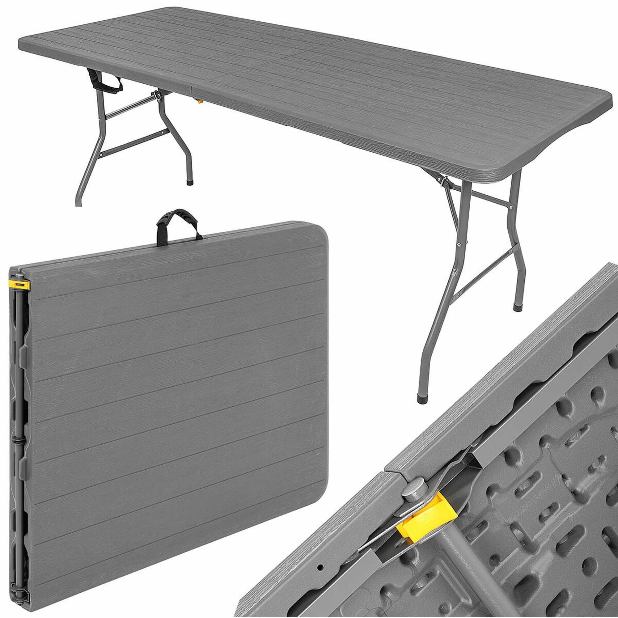 Складной кемпинговый стол Woodland в чехле 180x70cm макс.100кг, Decathlon, Цвет: Серый