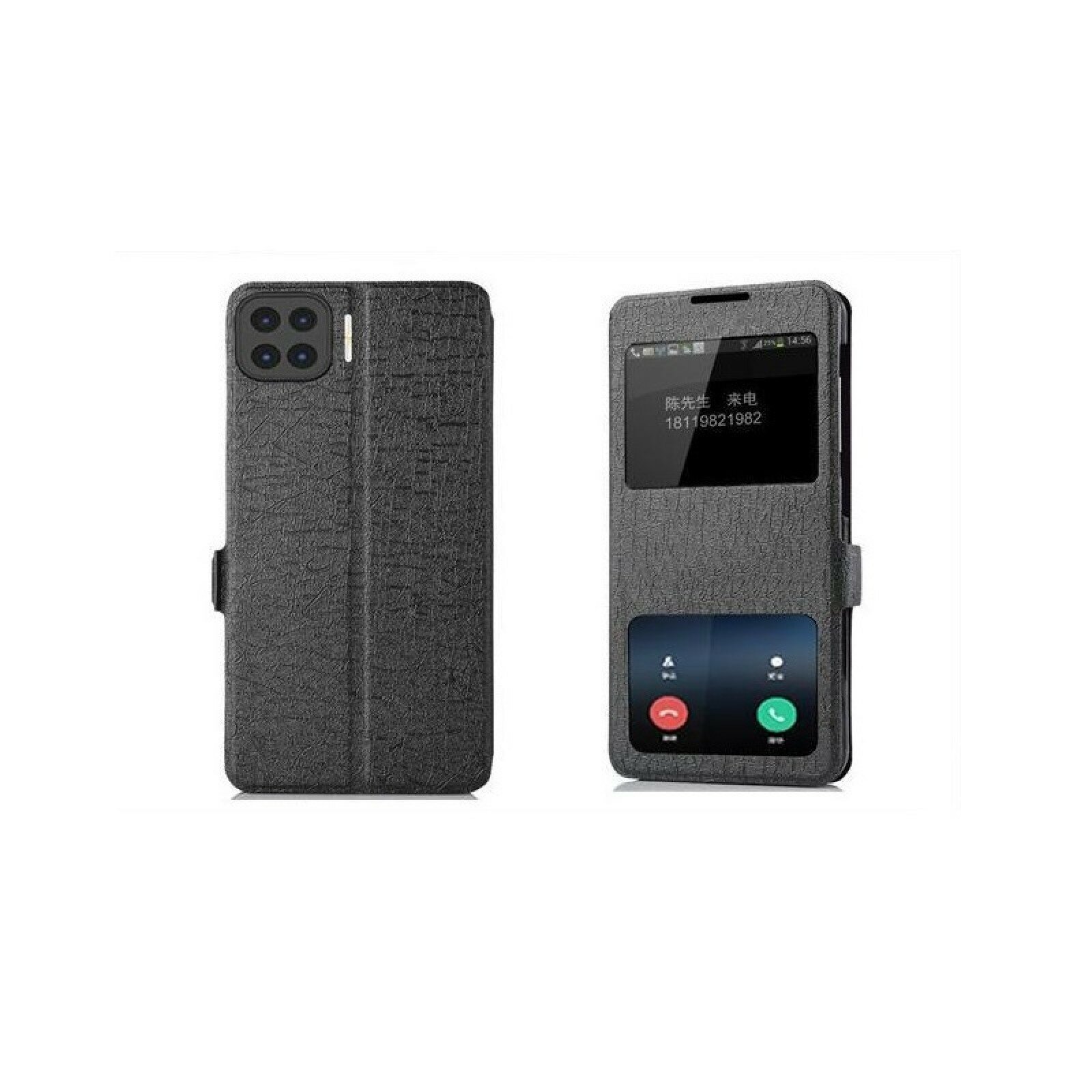 Чехол-книжка MyPads для OPPO F17 Pro и OPPO Reno 4 Lite с окном вызова и функцией свайпа