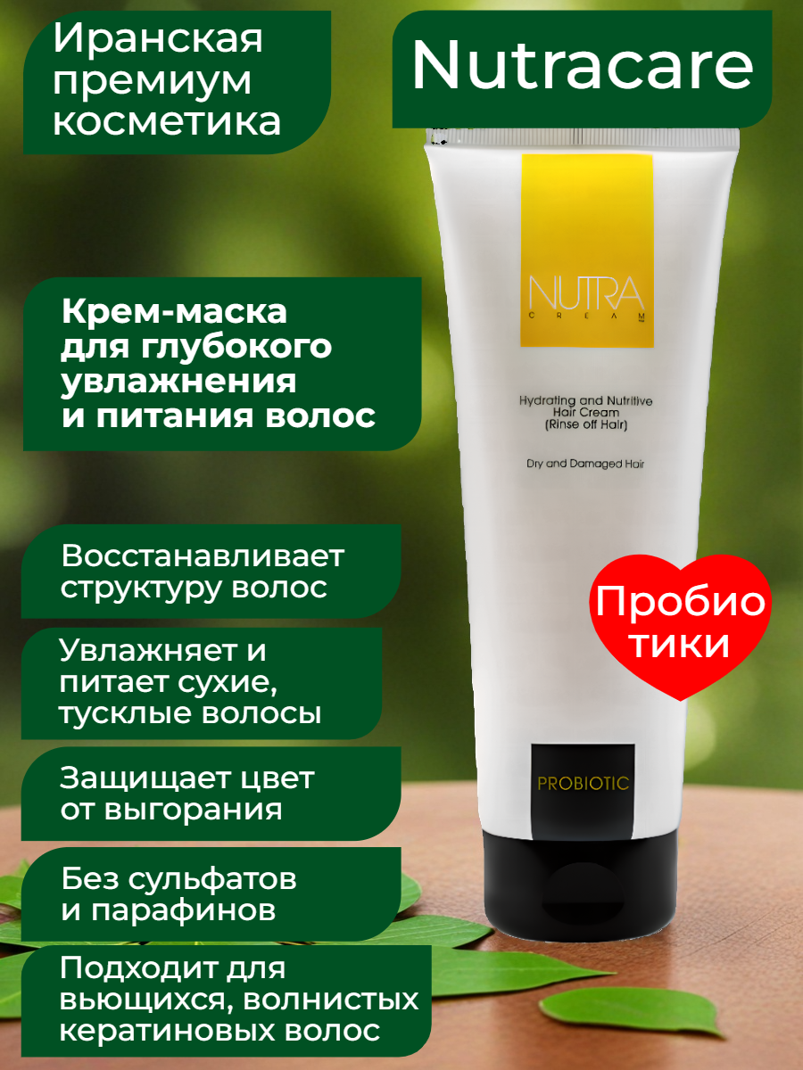 Профи крем-маска для интенсивного увлажнения и питания волос смываемая Nutracare Hydrating and Nutritive Hair Cream