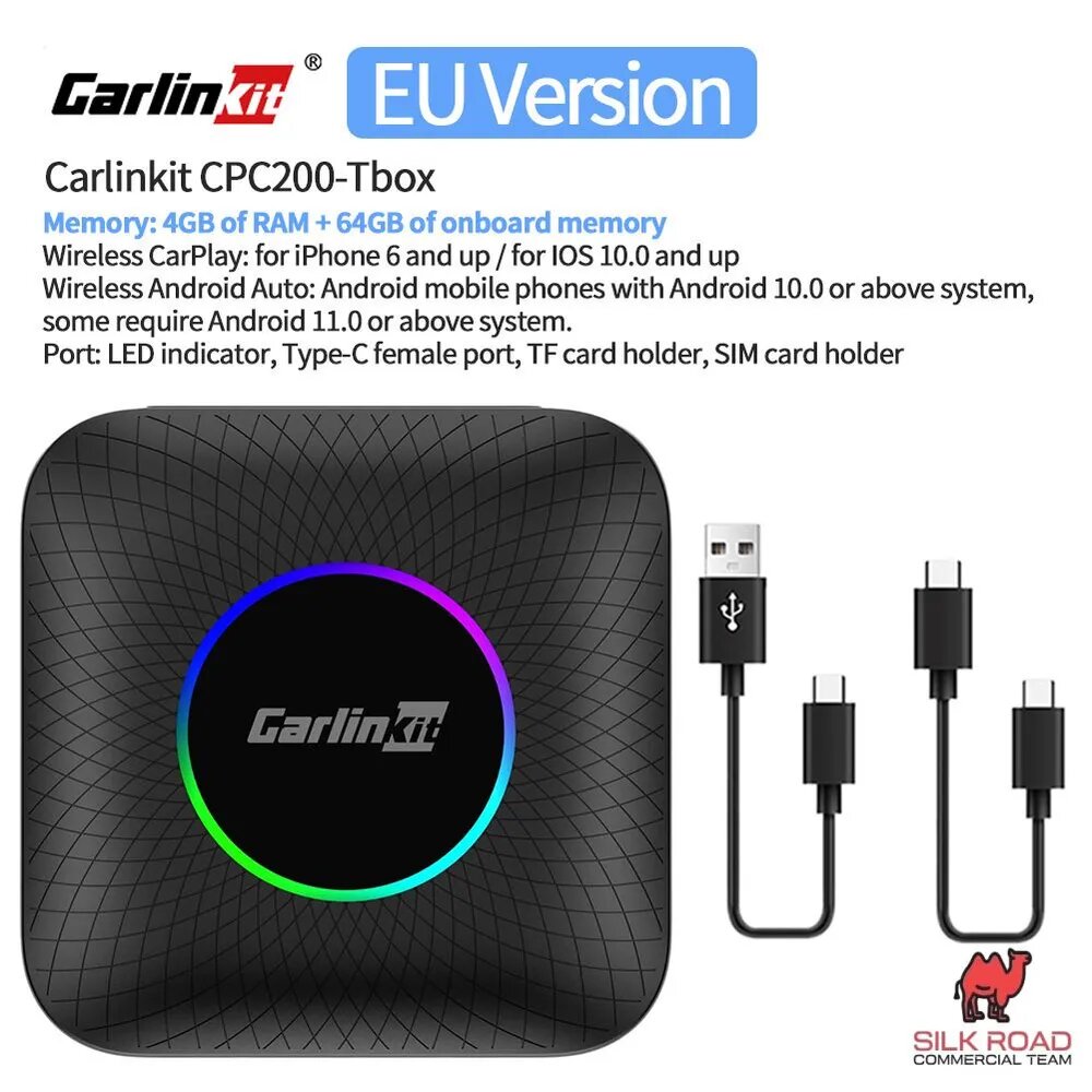 Carlinkit CPC200-Tbox EU Version 4GB RAM + 64GB onboard memory Wireless CarPlay Android Auto