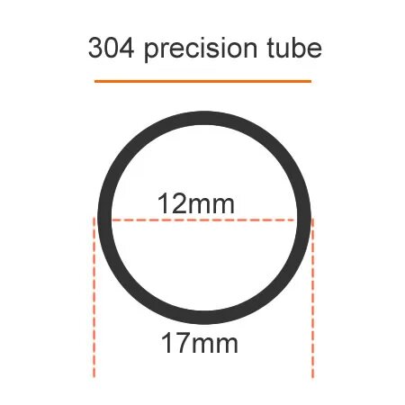 Труба нержавеющая сталь OD17mm 304 17x2.5mm, 200mm