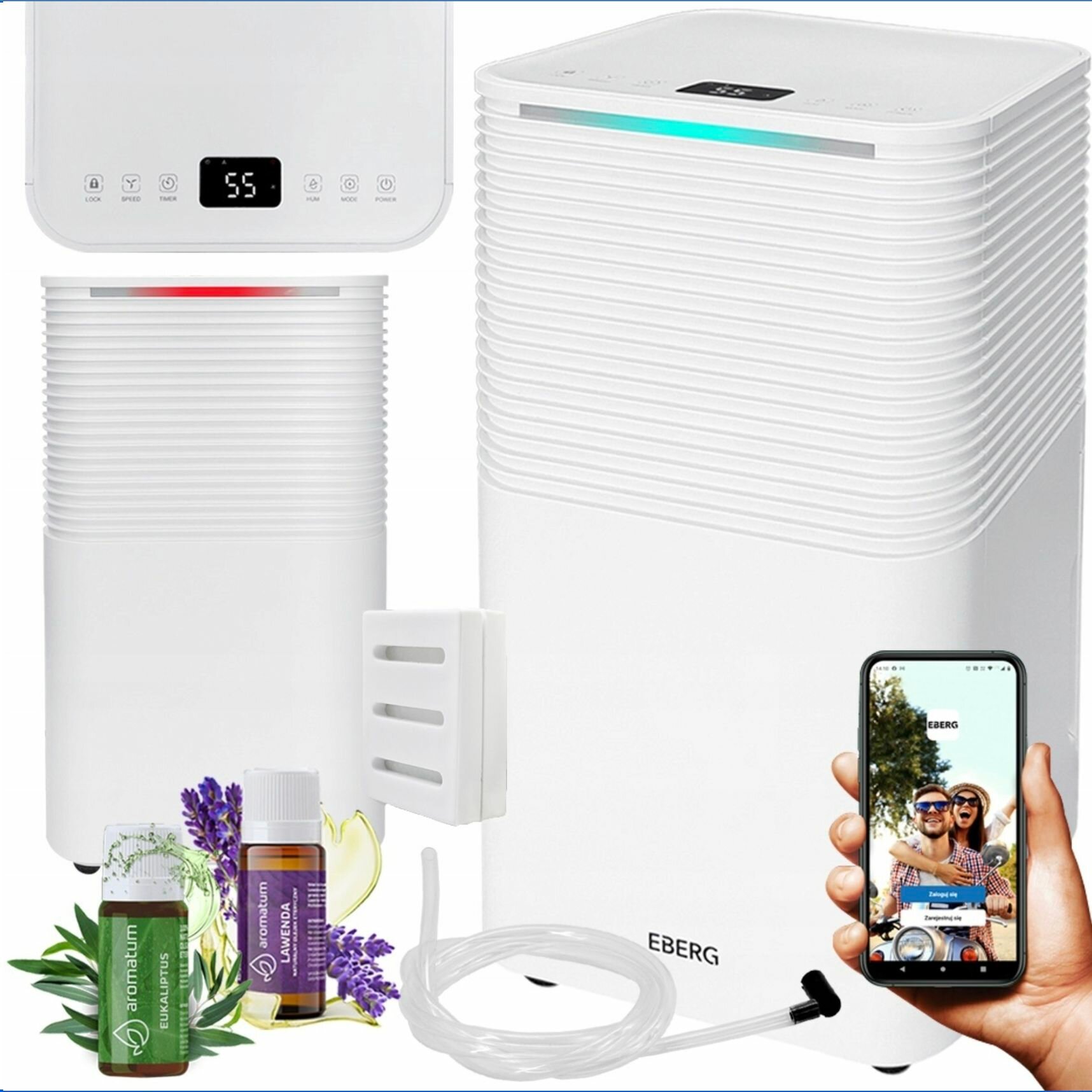 Осушитель воздуха EBERG RICO, абсорбер, 12 л/24 ч + WiFi + Таймер + Гигростат