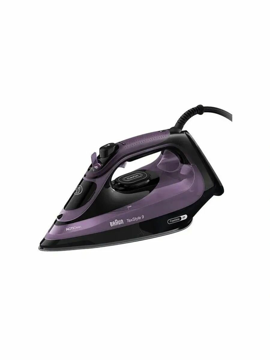 Утюг Braun TexStyle 9 SI9661VI, с паровым ударом, 3100Вт, с автоотключением, фиолетовый и черный