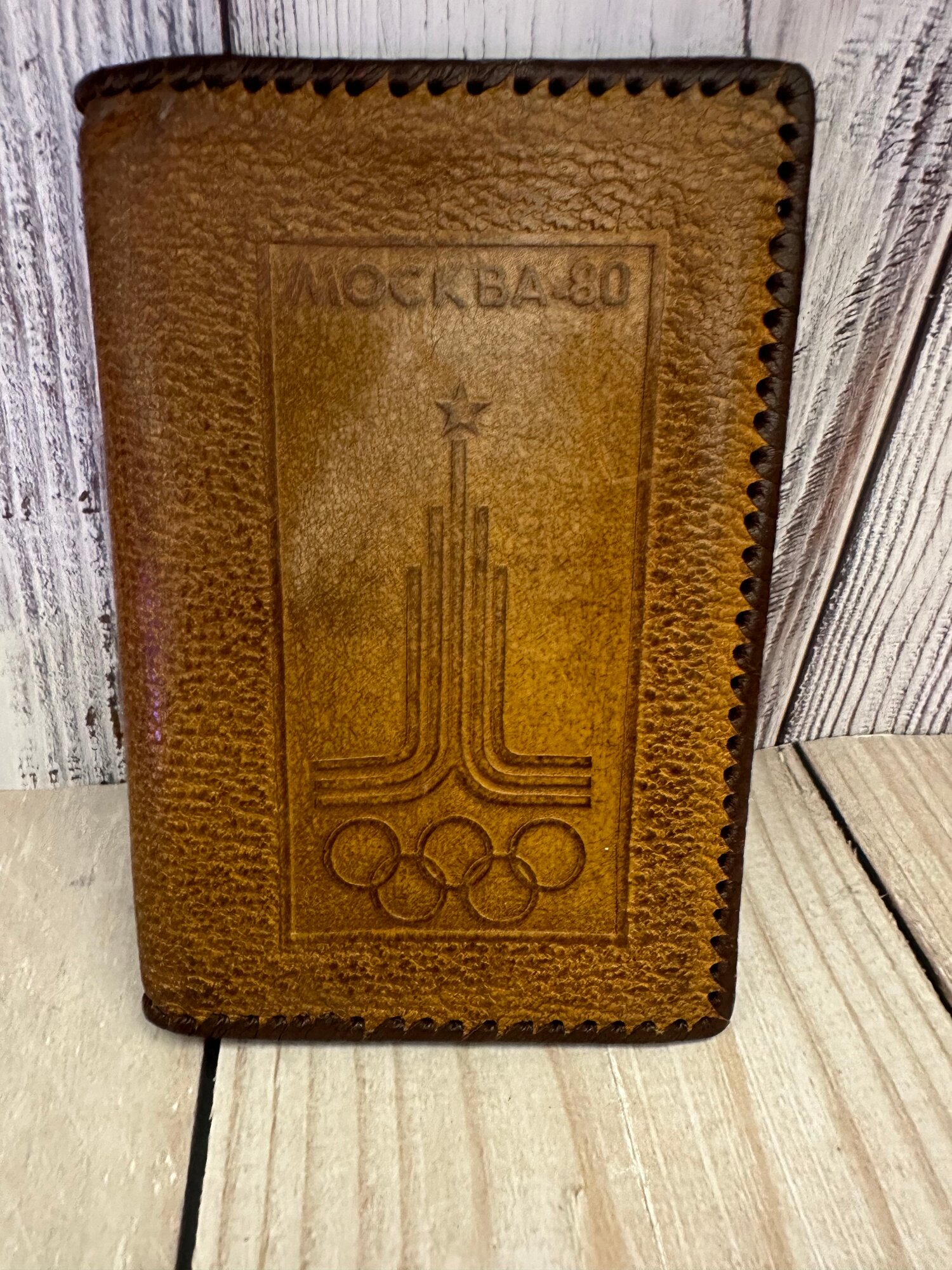 Винтажный кошелёк Олимпиада 80 СССр 1980 год кожа великолепный