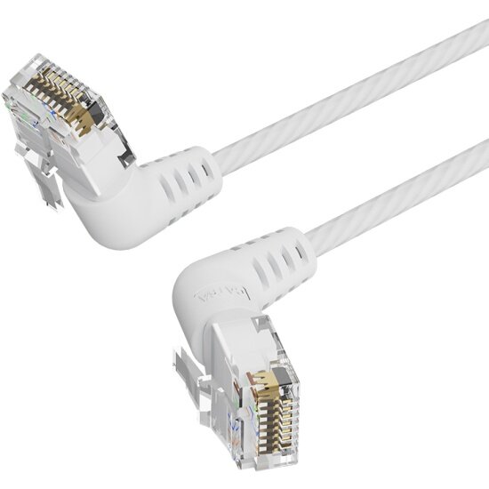 Патч-корд Vention прямой UTP cat.6a, RJ45 угол 90 - 0,5м. белый