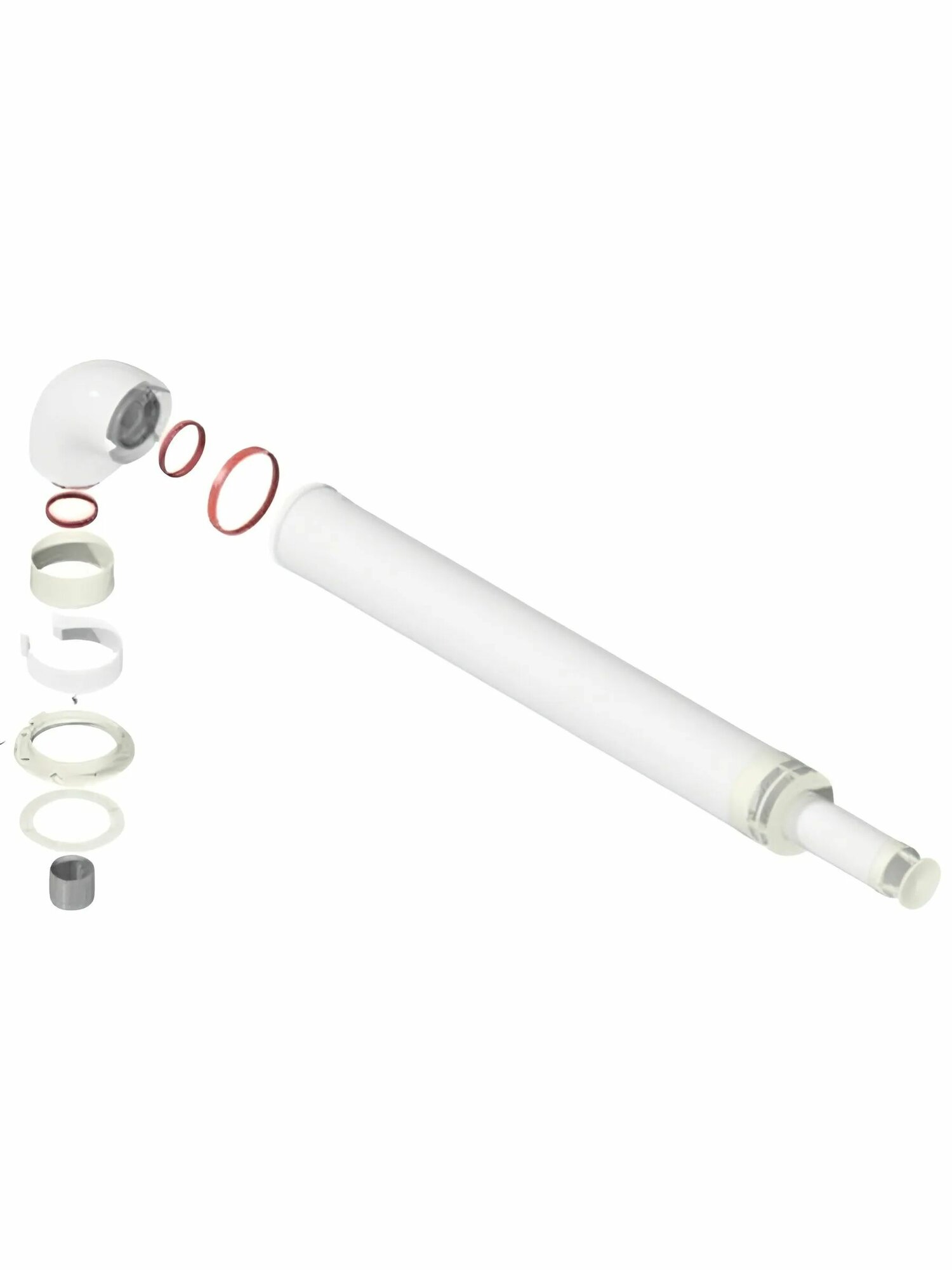 Дымоход универсальный коаксиал 0,75м (60/100) антилед (кроме Immergas, Navien DeLuxe 75/100 стар.)