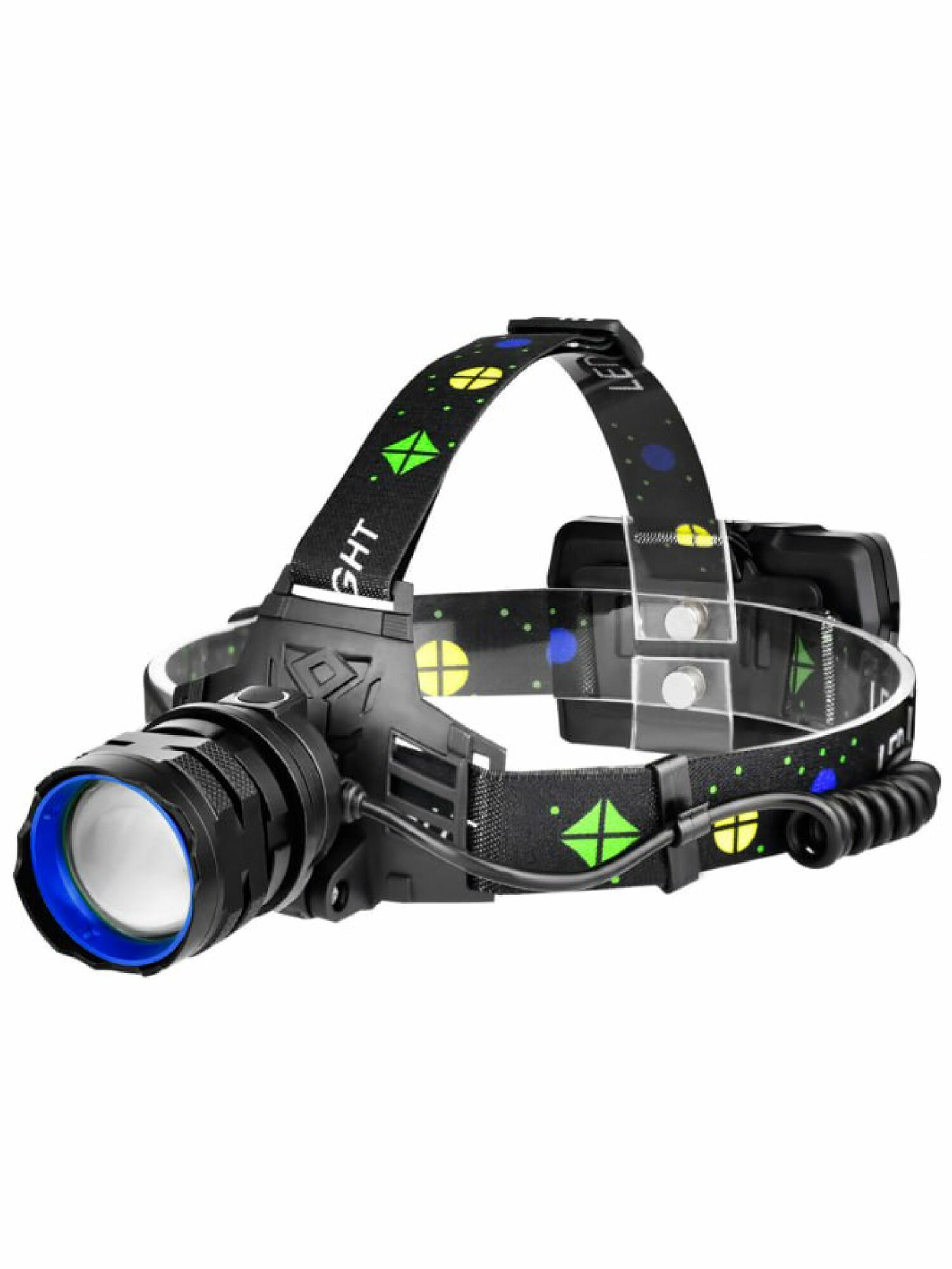Фонарь налобный Огонь HT-3050-PM10-TG Zoom светодиодный, 3 режима