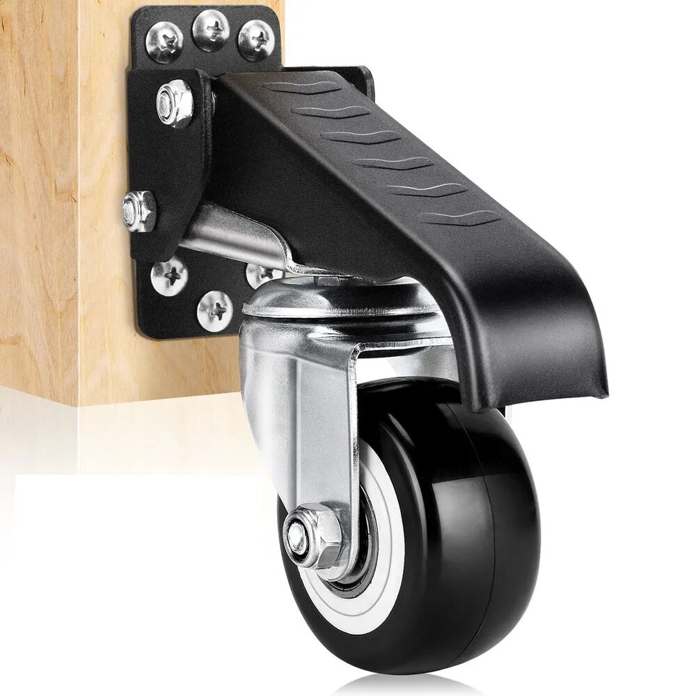 Мебельное колесо с тормозом, поворотное, для верстака, стальная конструкция, черное/серебристое, арт. 2849657223