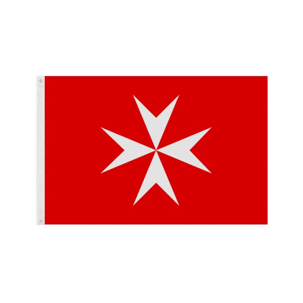 Флаг команды рыцарей 90x150 см из полиэстера Красный, 60 х 90 см, Order of Saint John