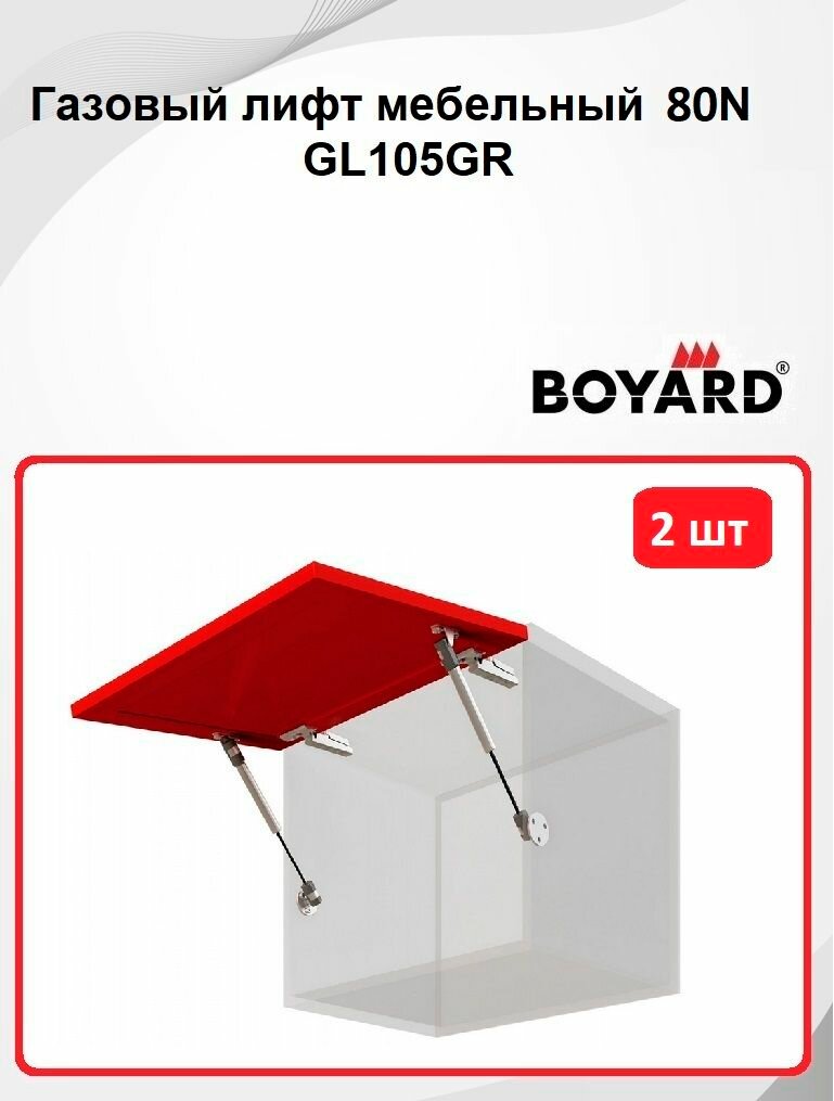 Газлифт мебельный BOYARD 80N - 2 шт