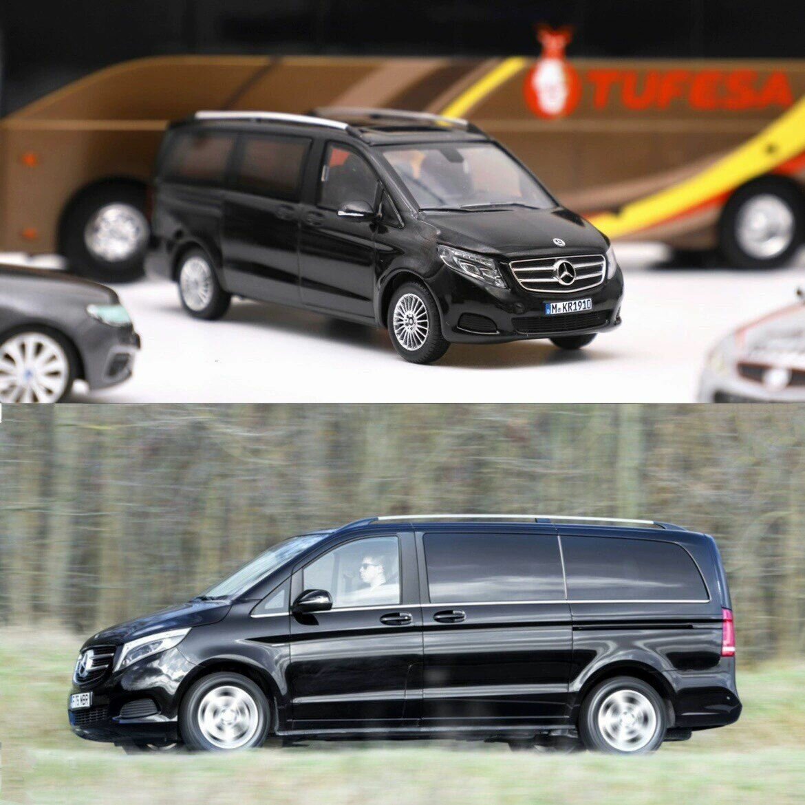 Norev Mercedes-Benz MPV V-Class Van 2015 W470 Масштаб 1:43 Деловой автомобиль Черный Модель автомобиля