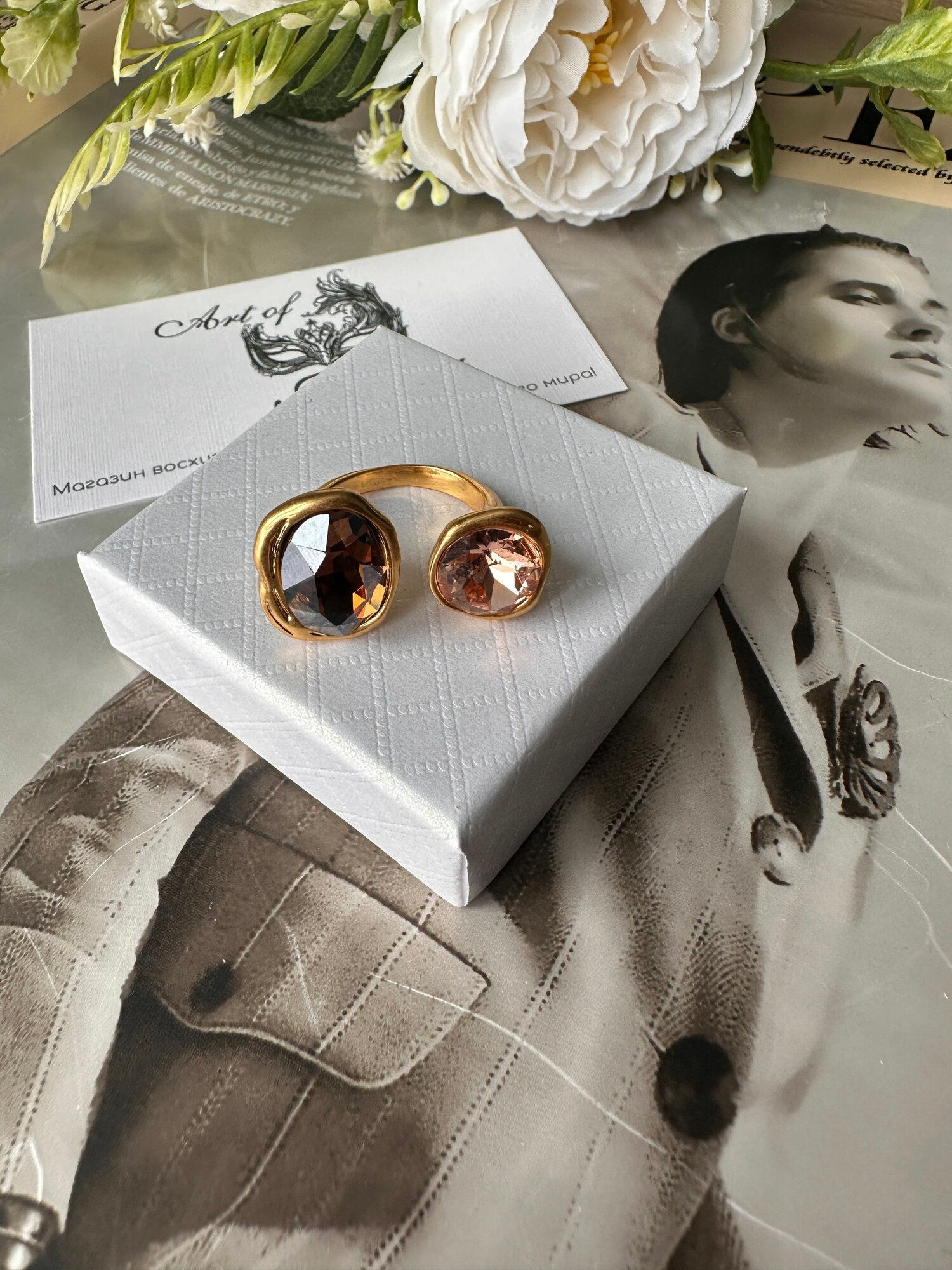 Кольцо, искусственный камень