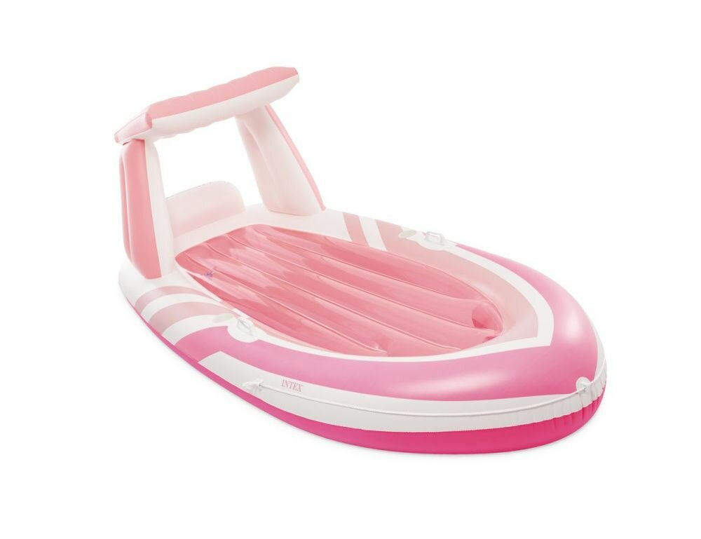 Надувной шезлонг с навесом "Розовый рай", 244х119х97 см, до 100 кг