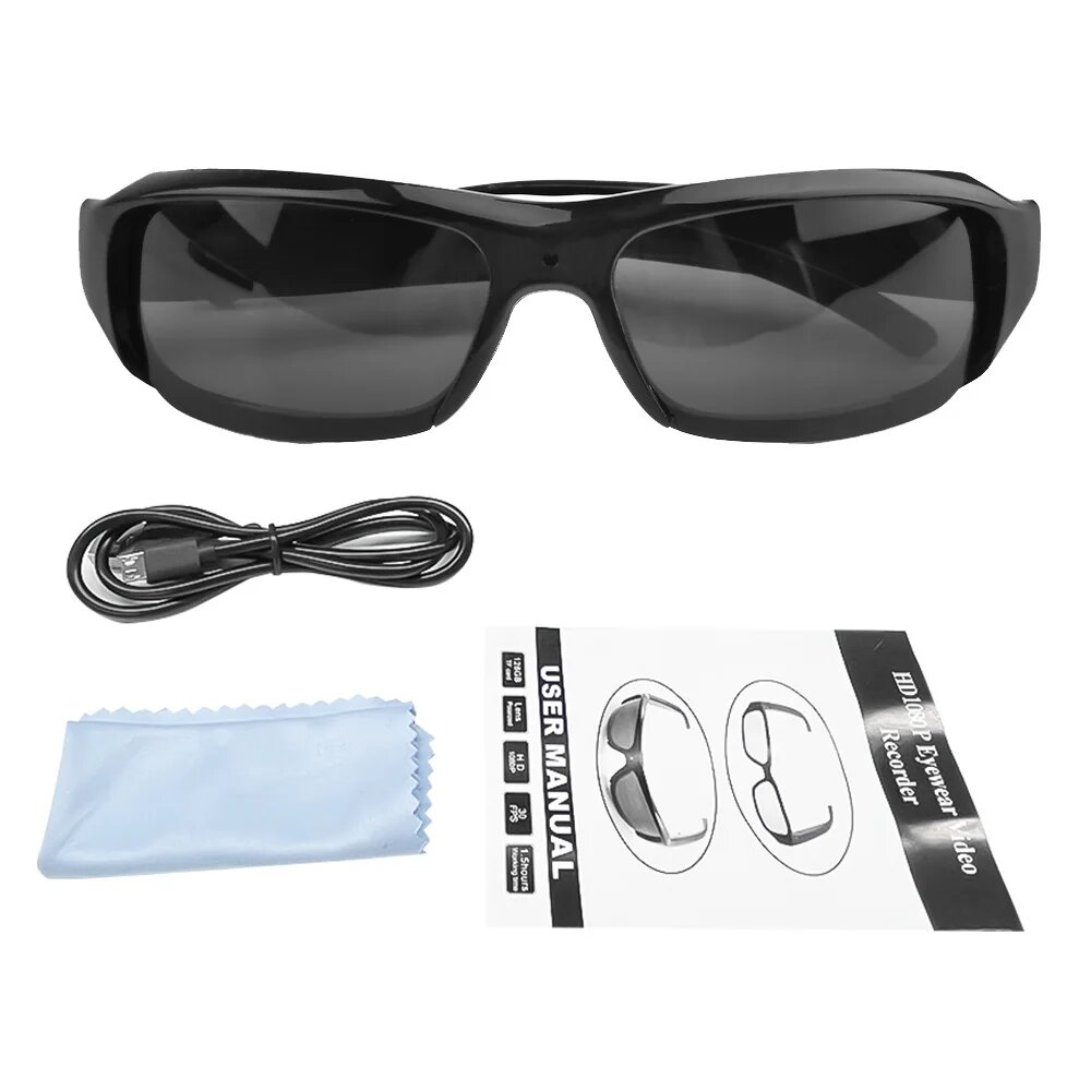 CUGUU 1080P видеокамера-очки WIth 32G Card