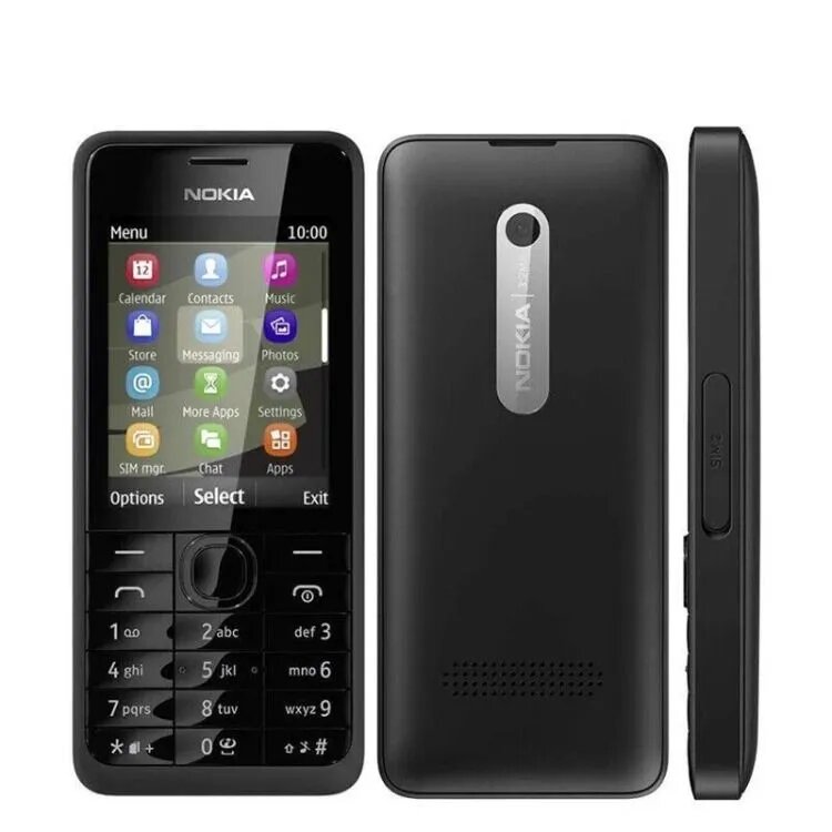 Nokia 3200 Black - Мобильный телефон, черный, белый, классический корпус, 2 SIM