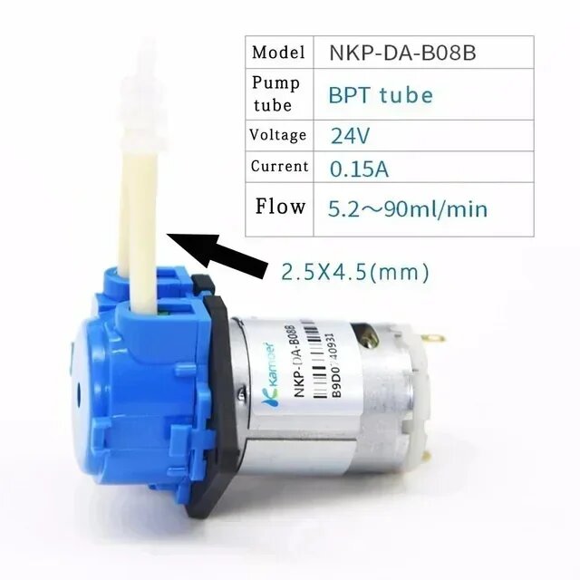 Дозирующий насос Kamoer NKP-DA-B08B, 24V, желтый