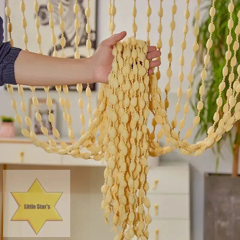 Занавеска на дверь из бусин 100x200 см бежевый дверной проем декор