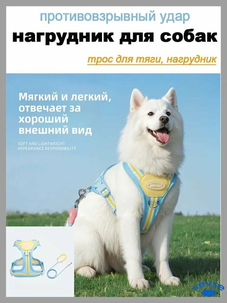 Шлейка с поводком для собак для прогулок, прочная амуниция для собак крупных пород, удобная для прогулок и дрессировки