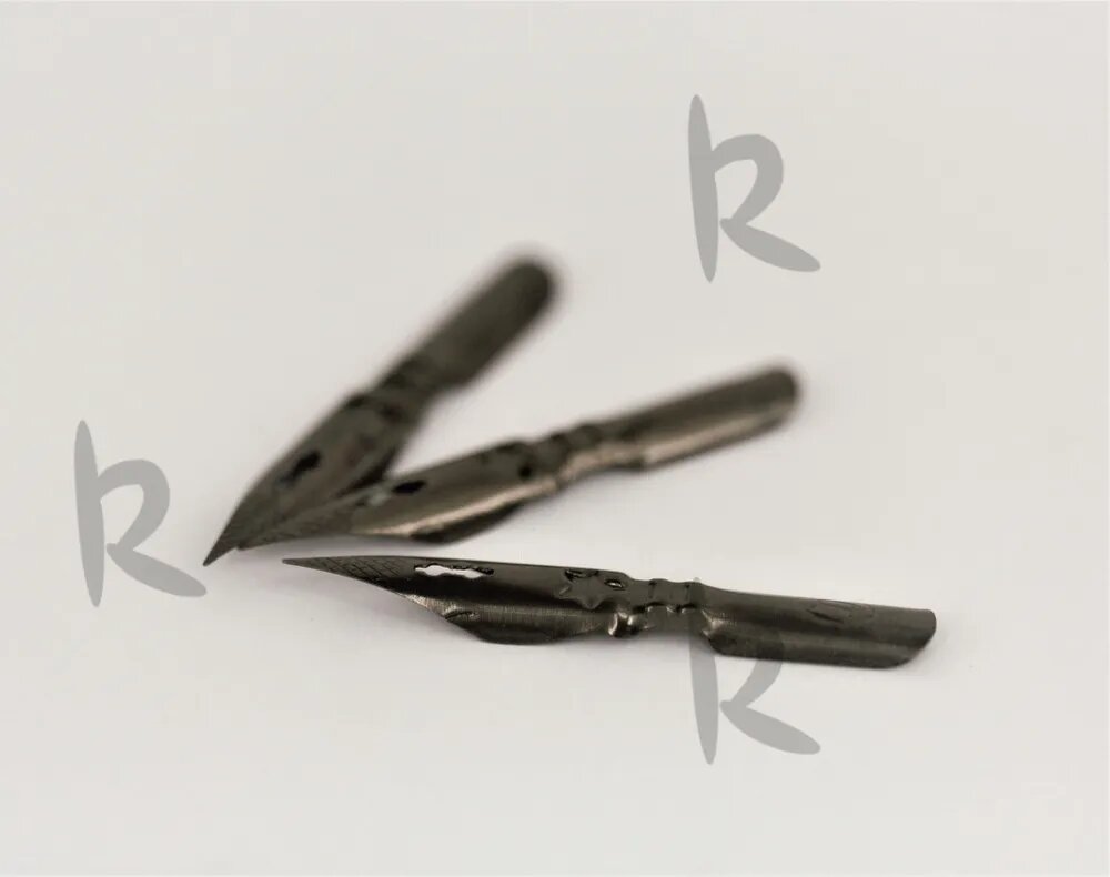 Перо Остроконечное для каллиграфии, набор 5 шт, стальное, для учебного рисунка