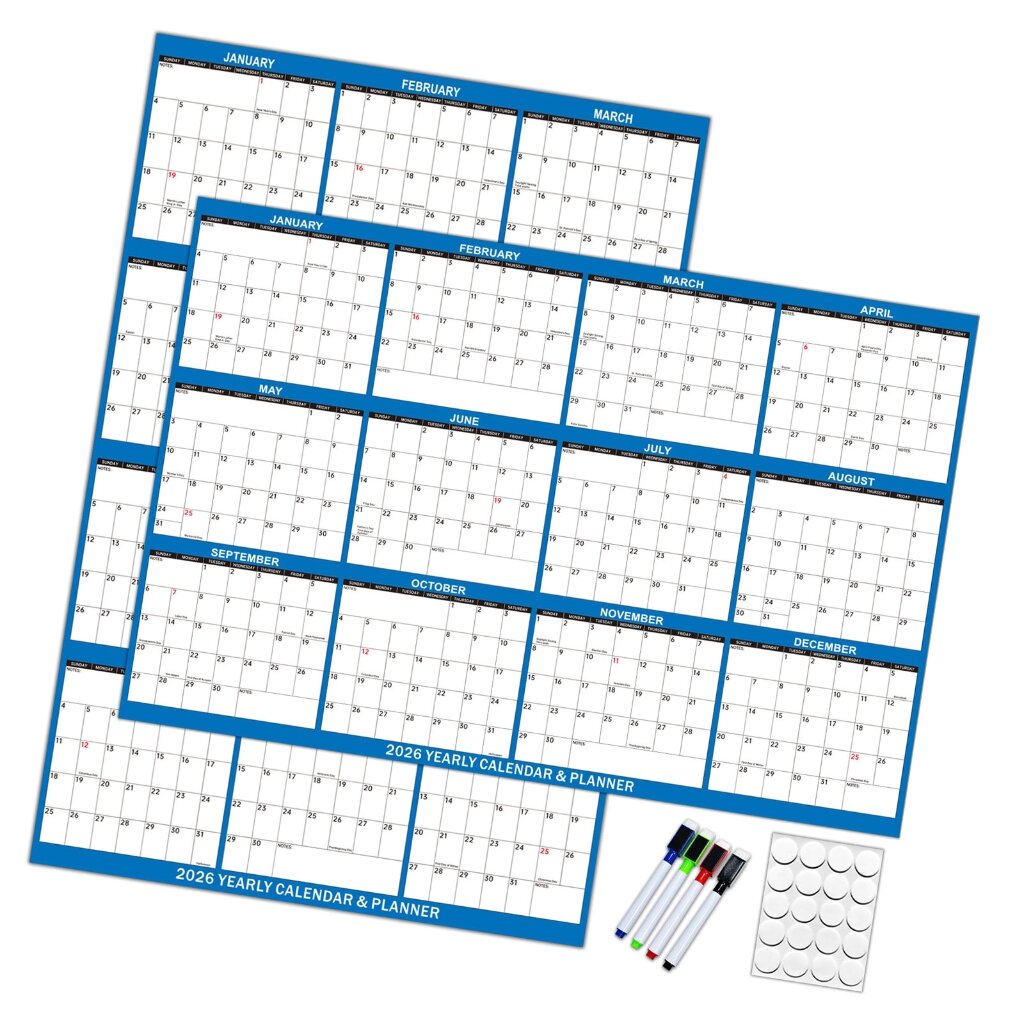 Двусторонний Стираемый Настенный Календарь-Ежедневник На 2026 Год Для Офиса И Дома