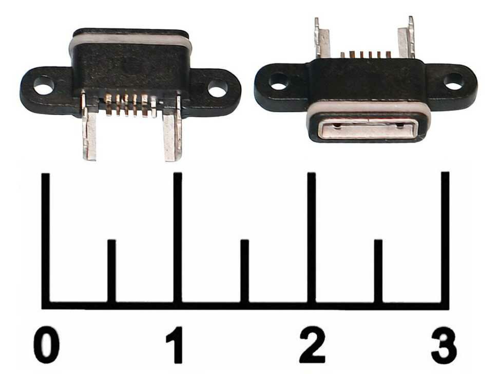 Разъем питания micro USB 6pin гнездо Xiaomi Mi 4 (квадратный) (РЗ-9800)