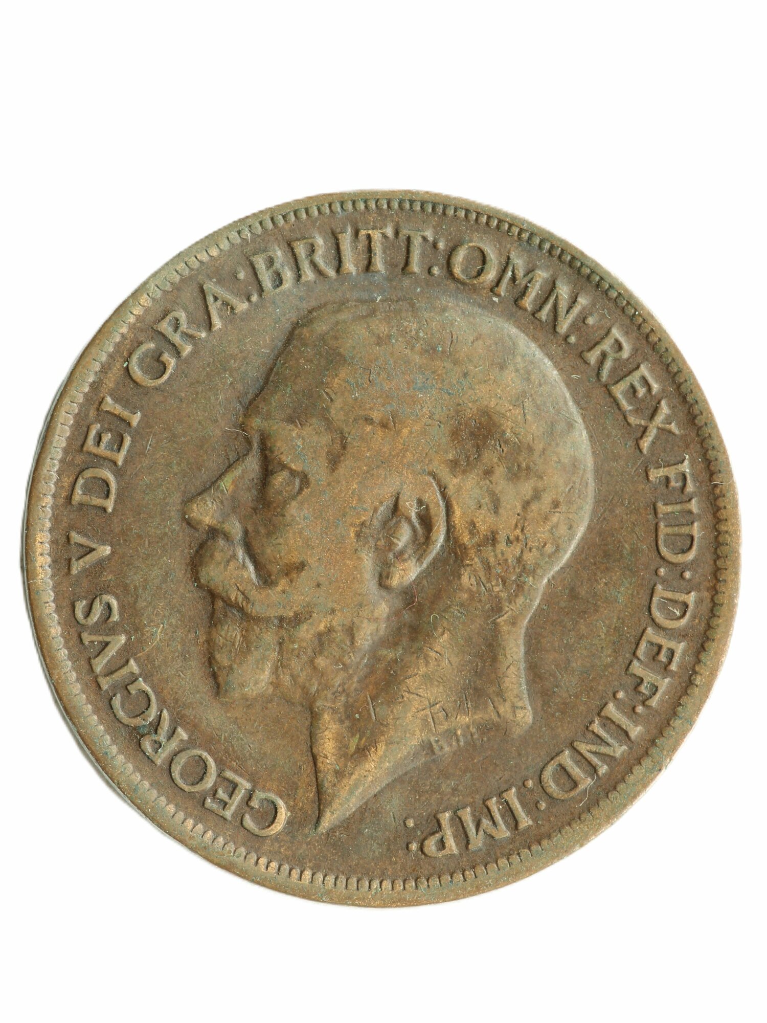 Подлинная монета Великобритании 1 пенни 1919 год Георг V