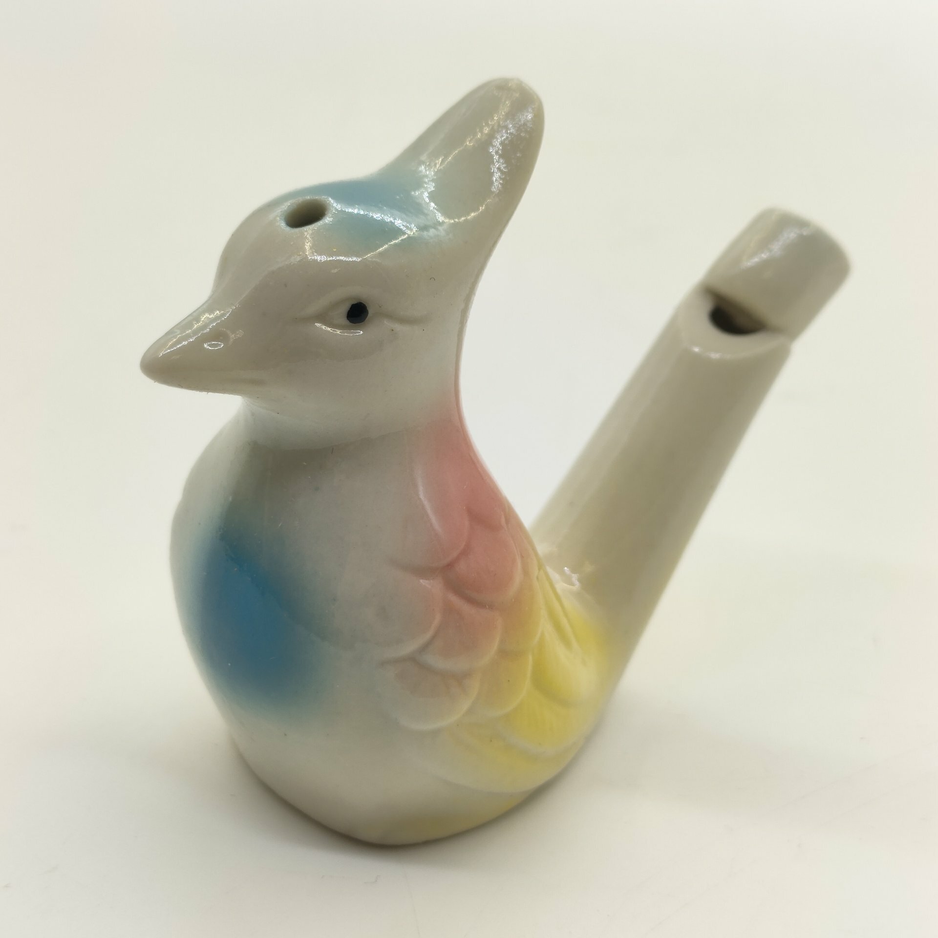 Игрушка-свистулька "Соловей", фарфор, аэрография, роспись, СССР, 1970-1990 гг.