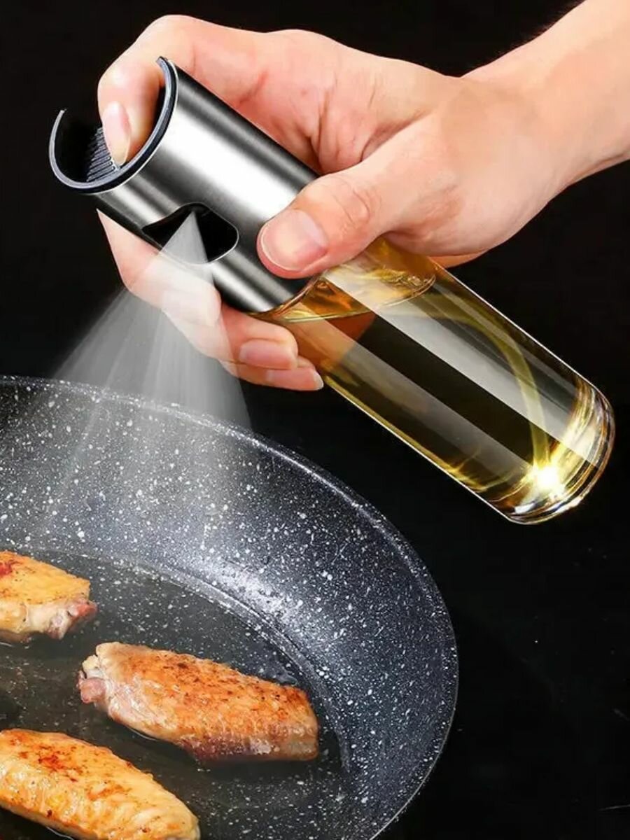 Распылитель для масла. Дозатор - диспенсер для уксуса, соуса и жидких приправ с распылителем. Емкость для масла 100мл.