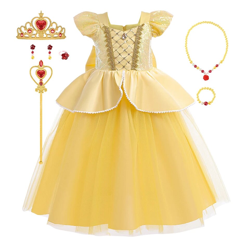 Детское платье Белль, желтое, Size 120, DB19 Set