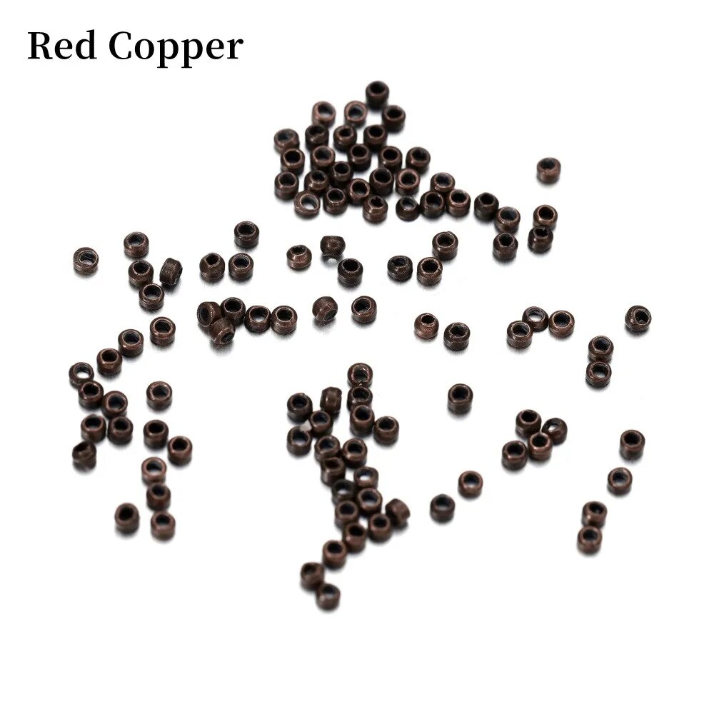 Обжимные бусины медные Red Copper, 2-3 мм